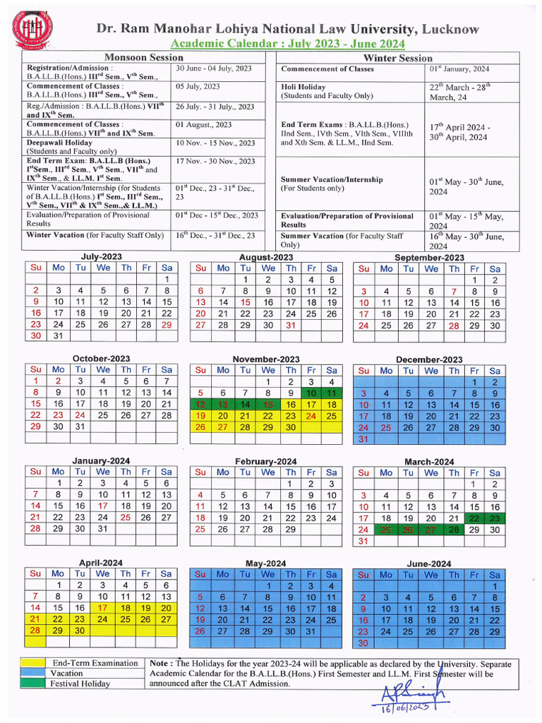 Academic Calendar 2023 24 - 200623 | PDF