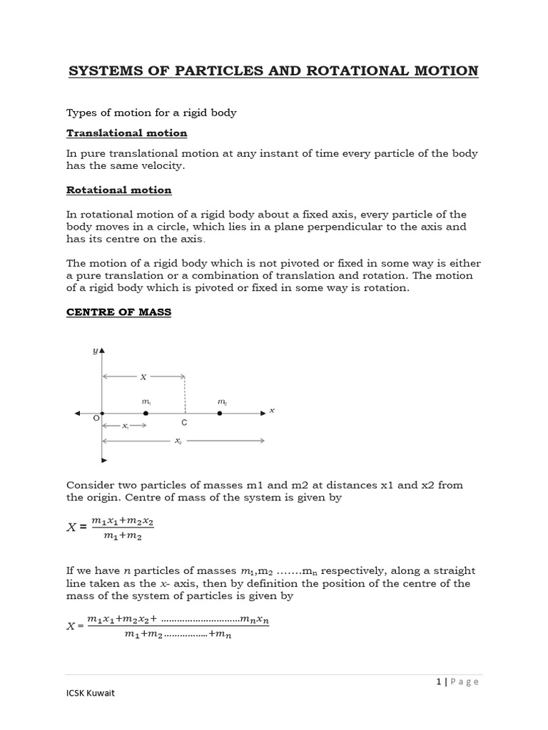 7 Systems of Particles & Rot. Motion | PDF | Torque | Angular Momentum