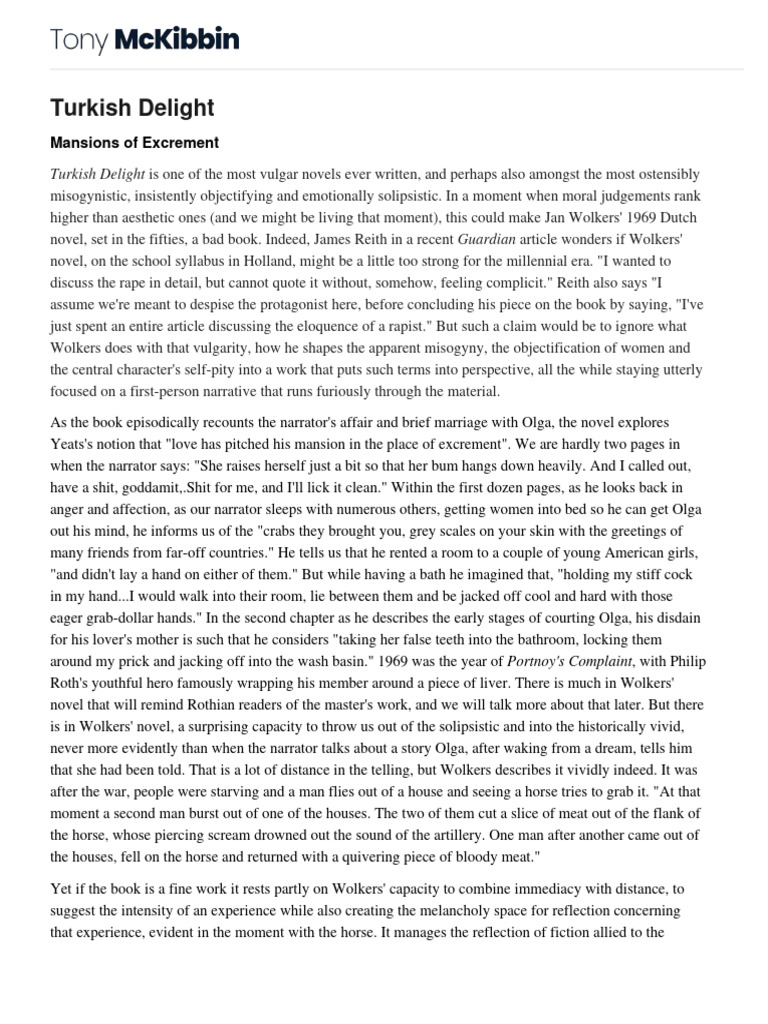 Turkish Delight | PDF | Beauty | Narration