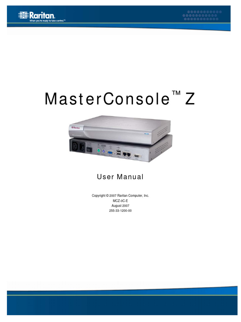 MasterConsole Z User Guide 0C E | PDF | Menu (Computing) | Computer ...