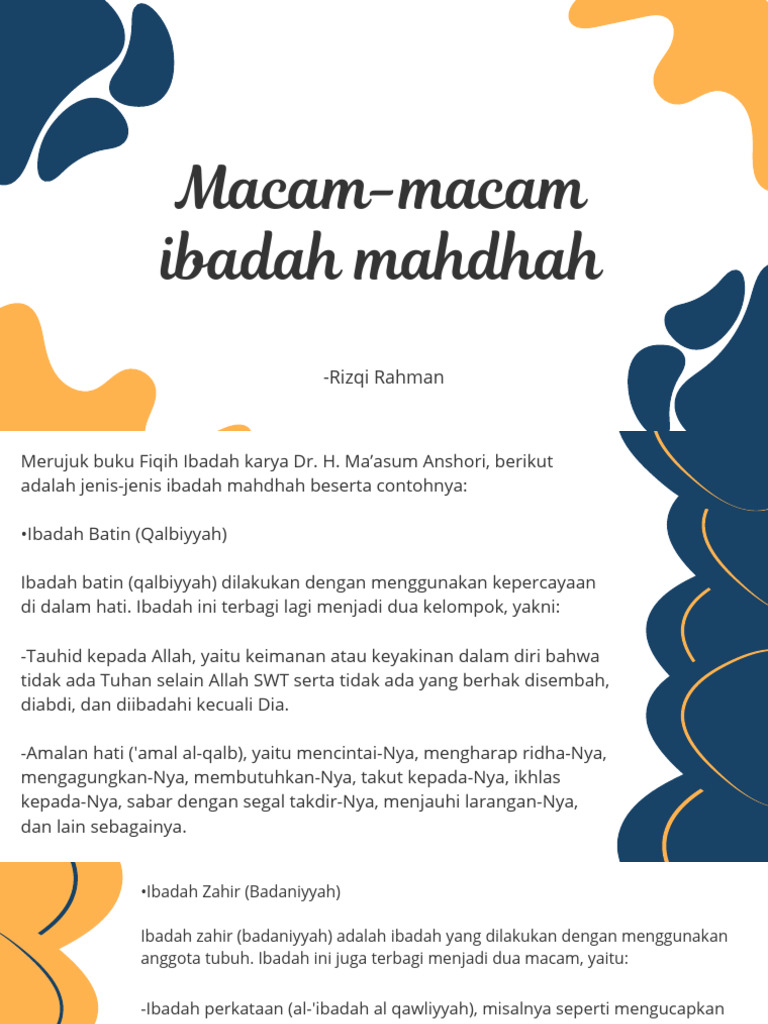 Jenis-Jenis Ibadah dalam Islam | PDF