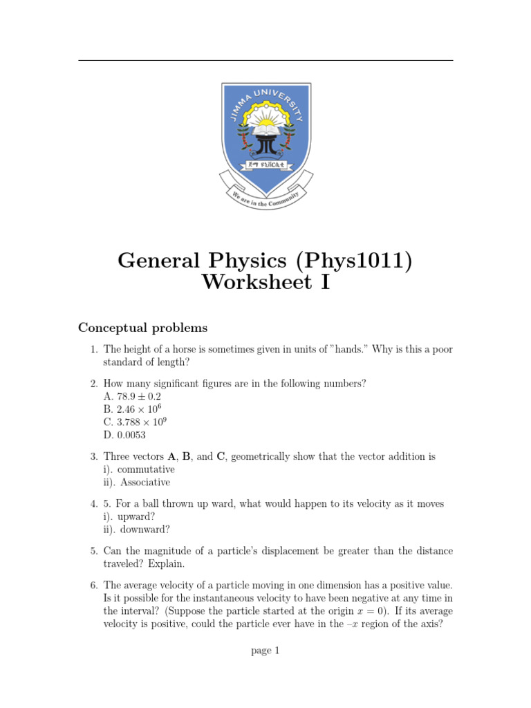 Conceptual Physics Problems and Solutions | PDF | Velocity | Euclidean ...