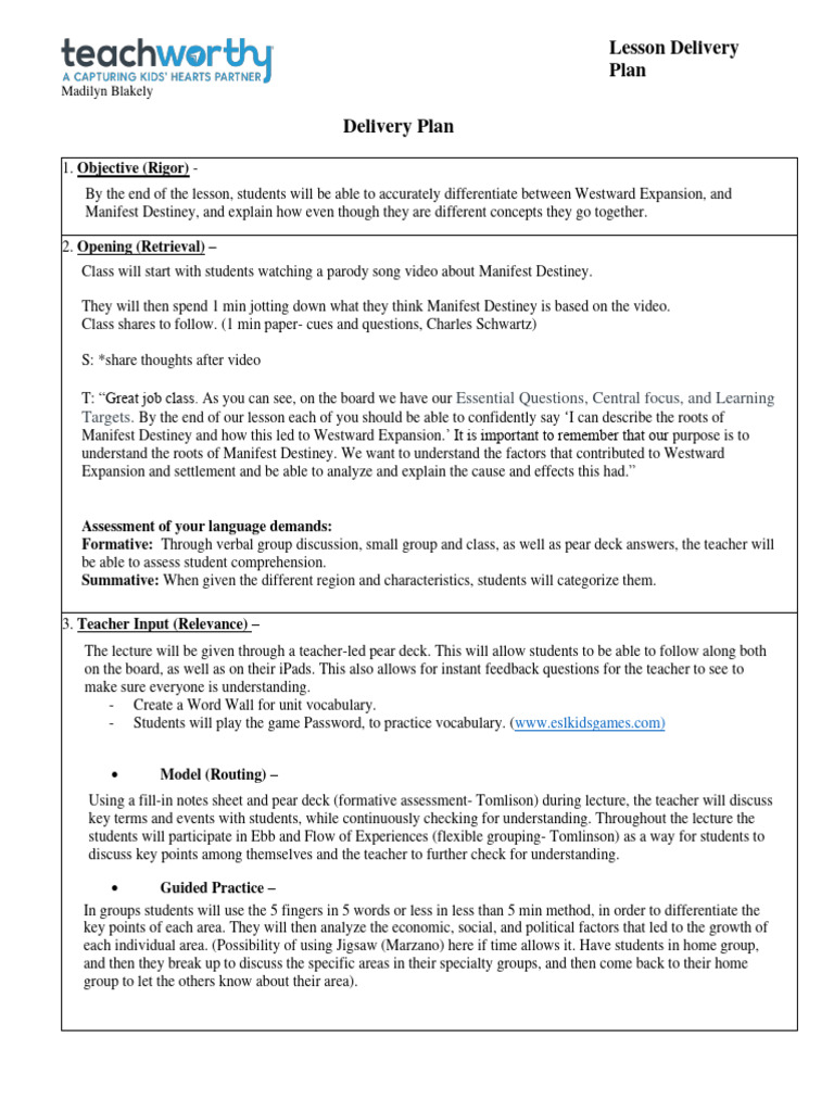Delivery Plan | PDF | Reading Comprehension | Cognitive Psychology