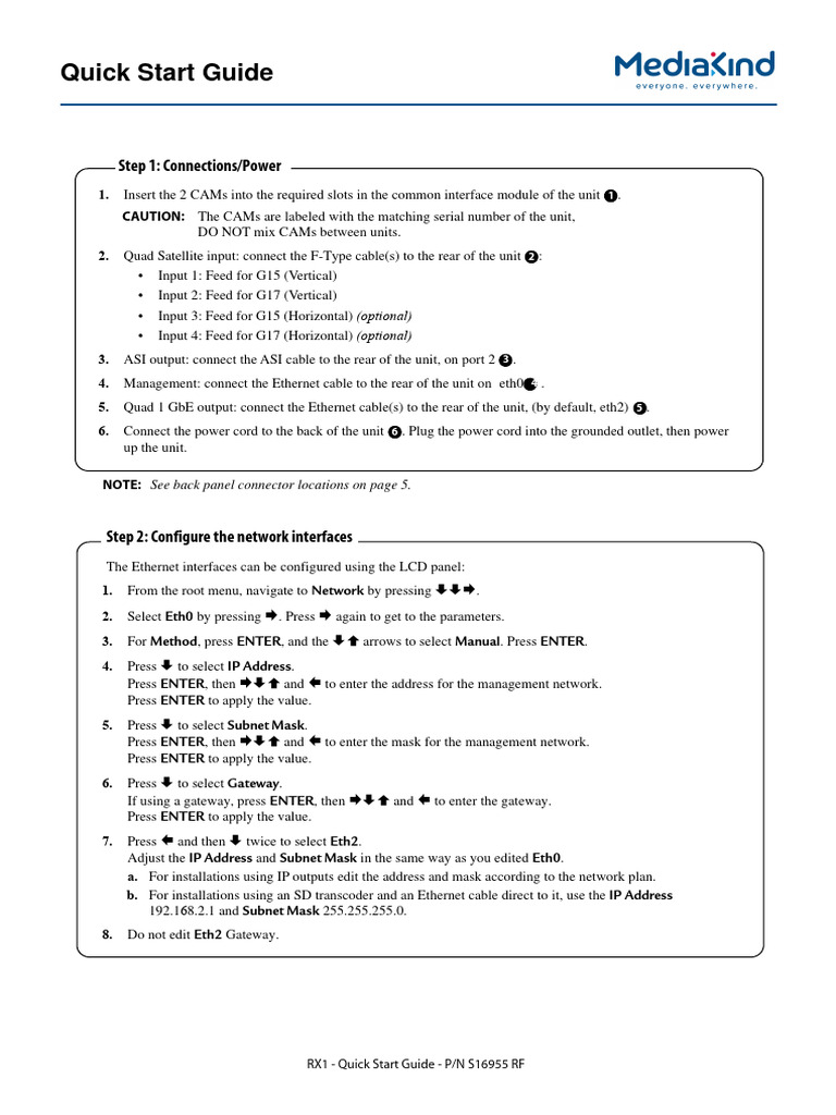 RX1-QuickStartGuide Fox RF | PDF | Ip Address | Multicast