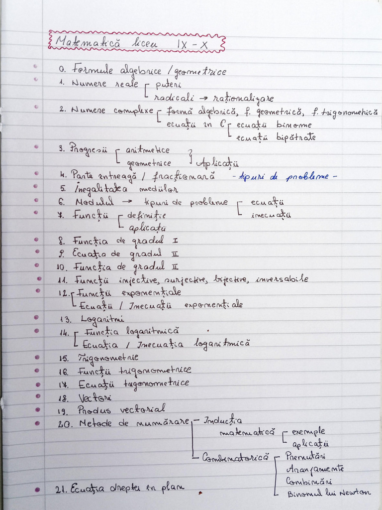 Matematica Teorie - IX-X | PDF