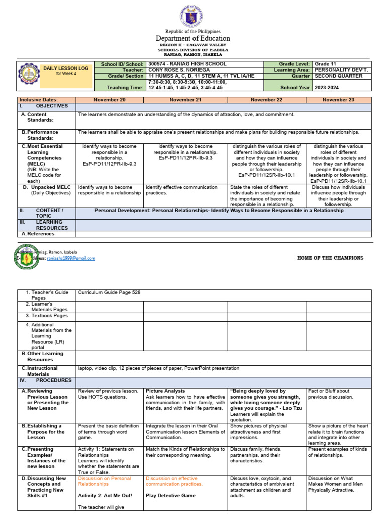 DLL Perdev Q2 W4 | PDF | Learning | Cognition