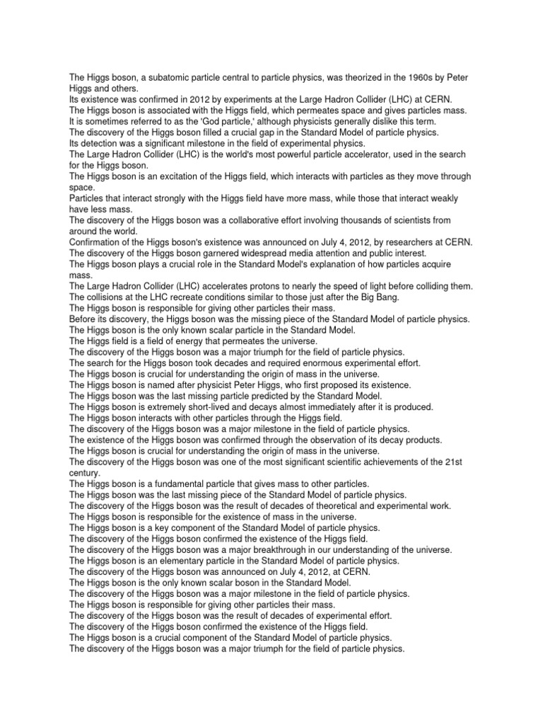 Bozone Facts | PDF | Higgs Boson | Particle Physics