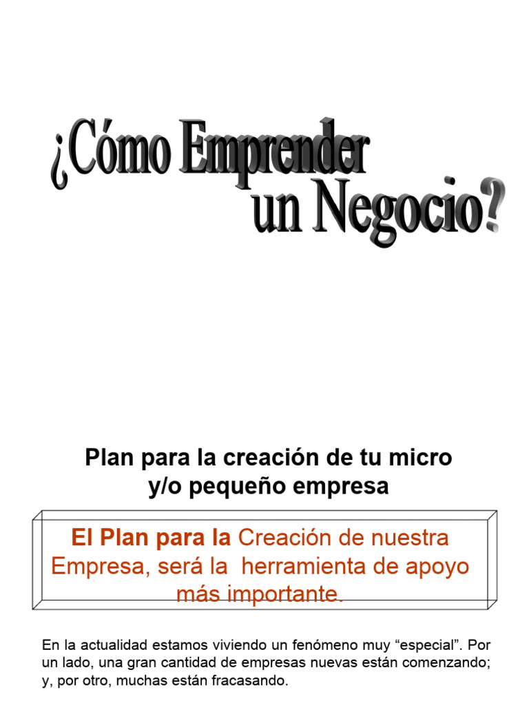 Cómo Emprender Un Negocio | PDF | Business | Negocios económicos