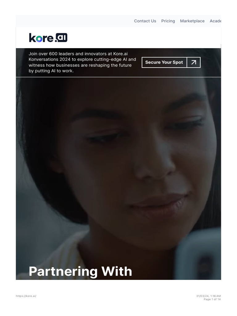 Ai Optimized Customer And Employee Experiences Kore Ai Pdf Artificial Intelligence