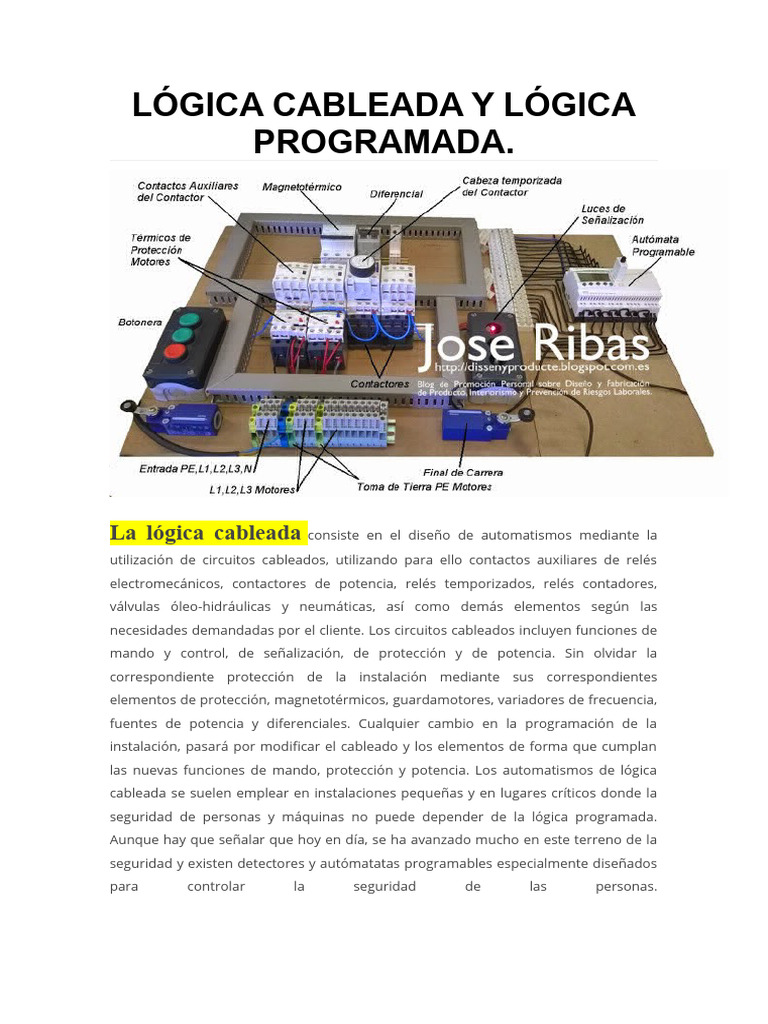 Lógica Cableada y Lógica Programada | PDF | Relé | Ingenieria Eléctrica