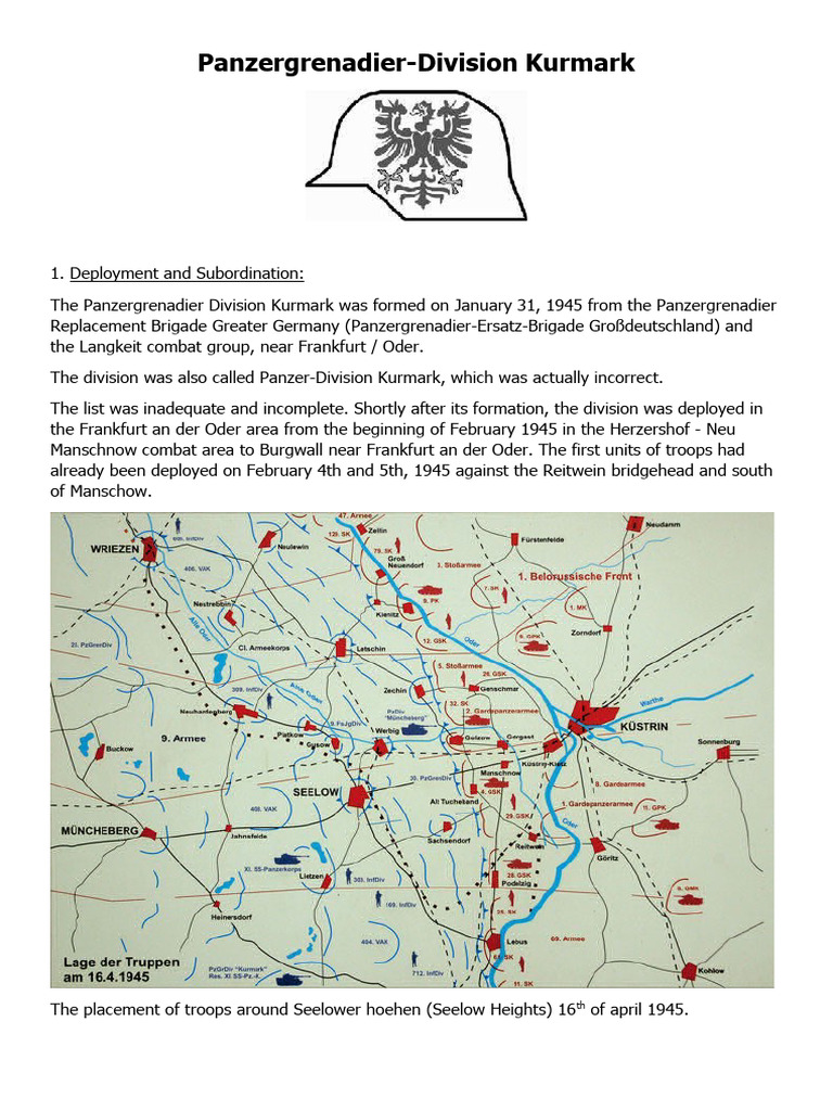 Panzergrenadier Division Kurmark 1945 | PDF | Military Units And ...
