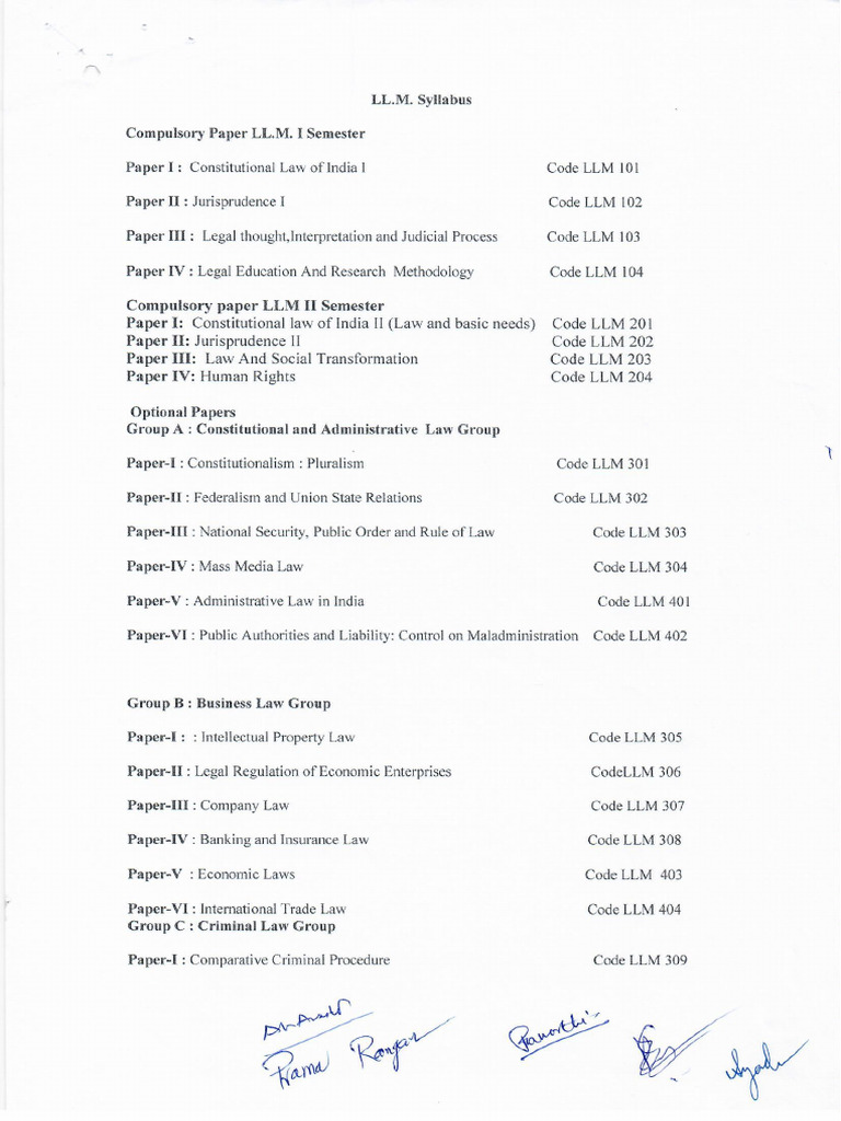 Llm Syllabus 300520 Pdf