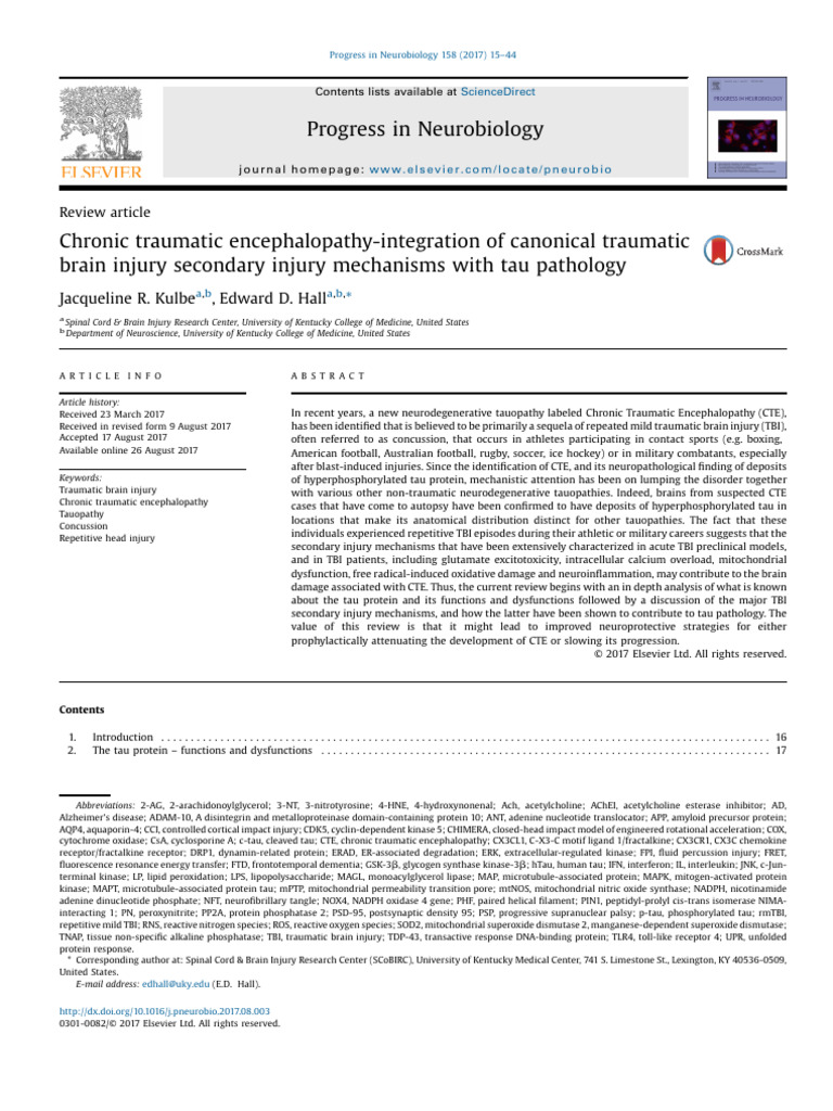 Chronic Traumatic Encephalopathy Integration of Canonical T - 2017 ...
