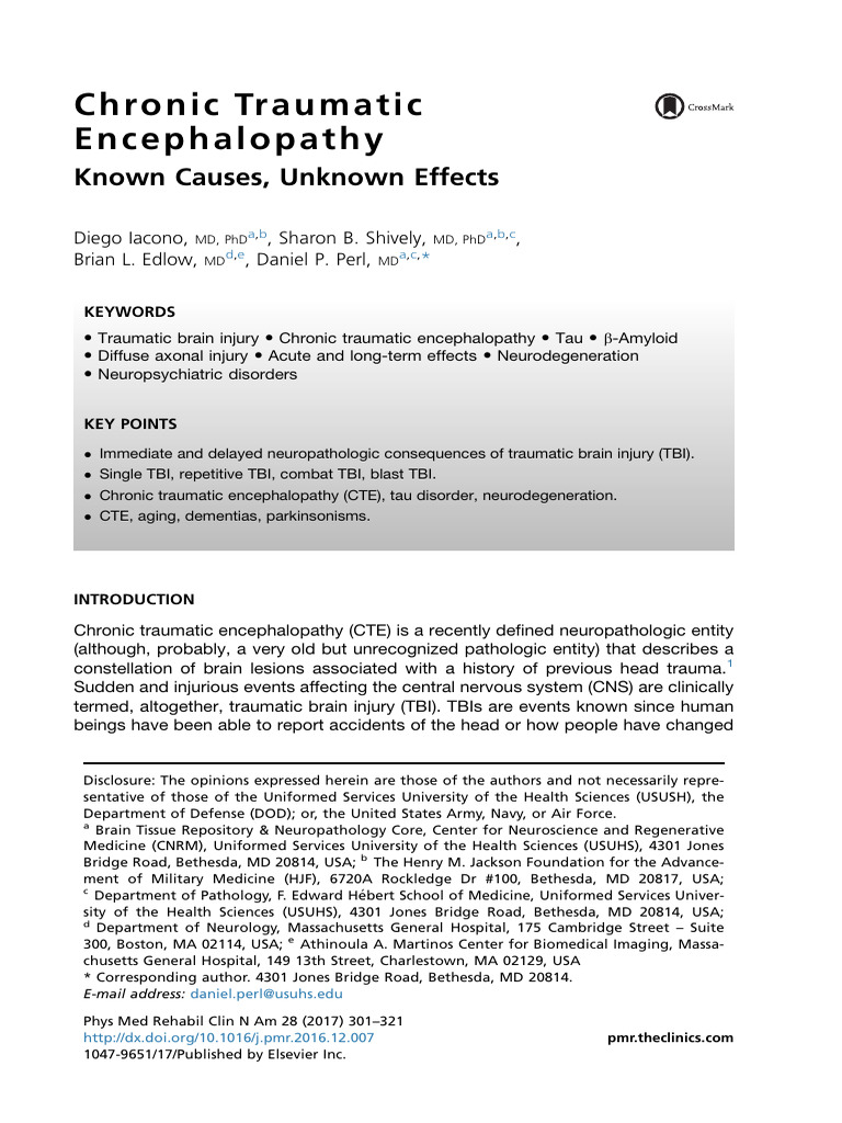 Chronic Traumatic Encephalopathy KN - 2017 - Physical Medicine and ...