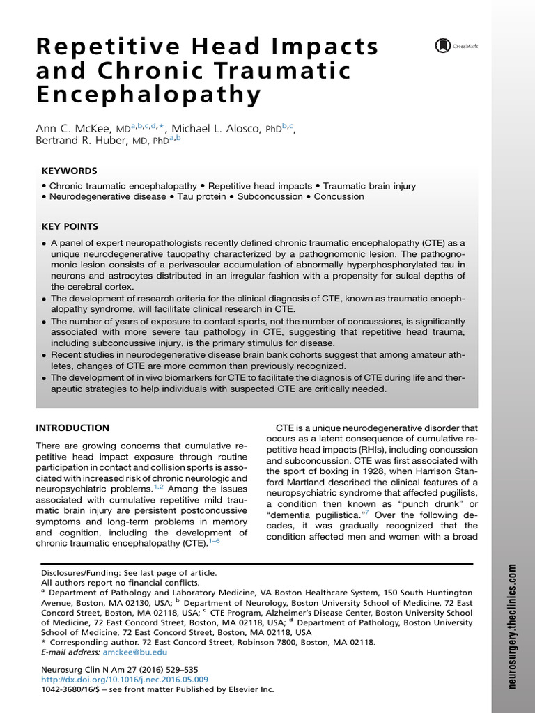 Repetitive Head Impacts and Chronic Traumati - 2016 - Neurosurgery ...