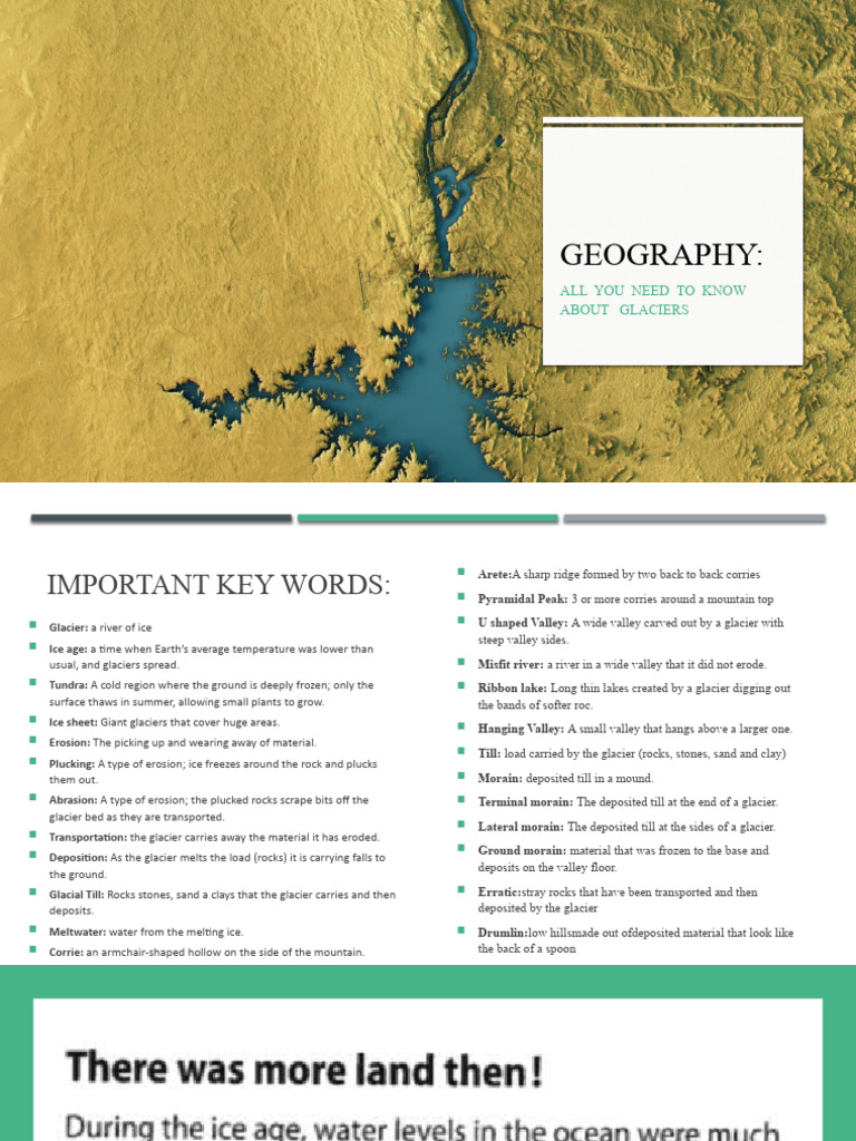 Geography All you need to know about Glaciers | PDF | Glacier | Valley