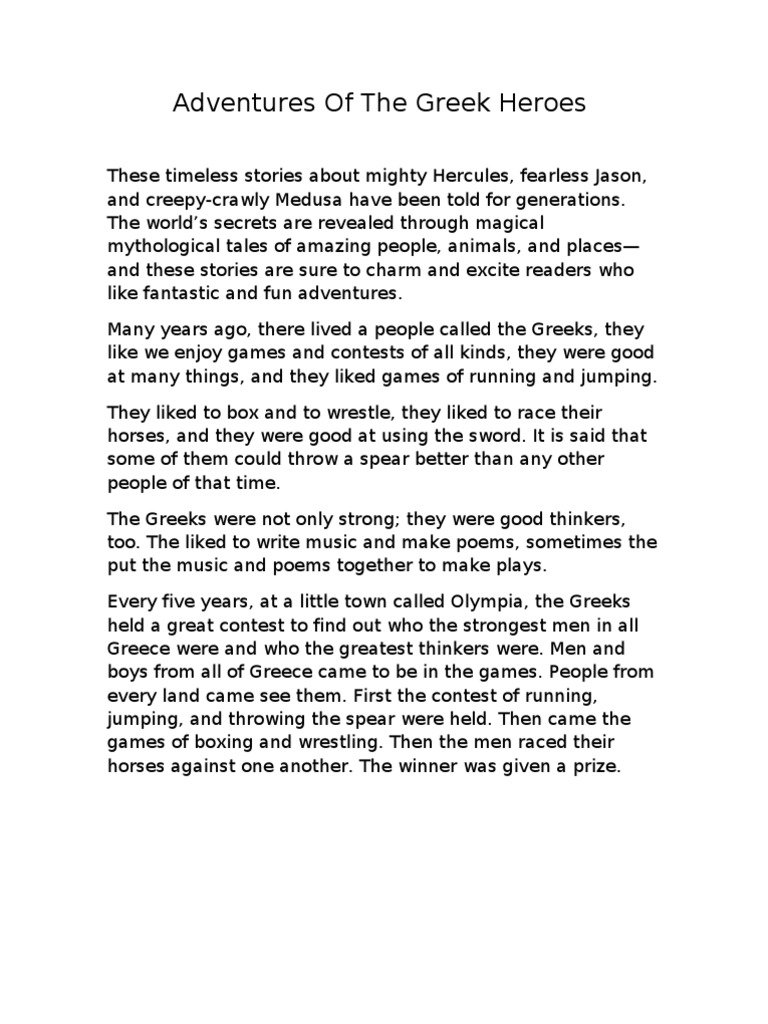 Adventures of The Greek Heroes | PDF | Medusa | Greek Mythology