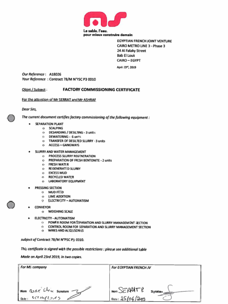 A18026 FAT Certificate Report Scan | PDF