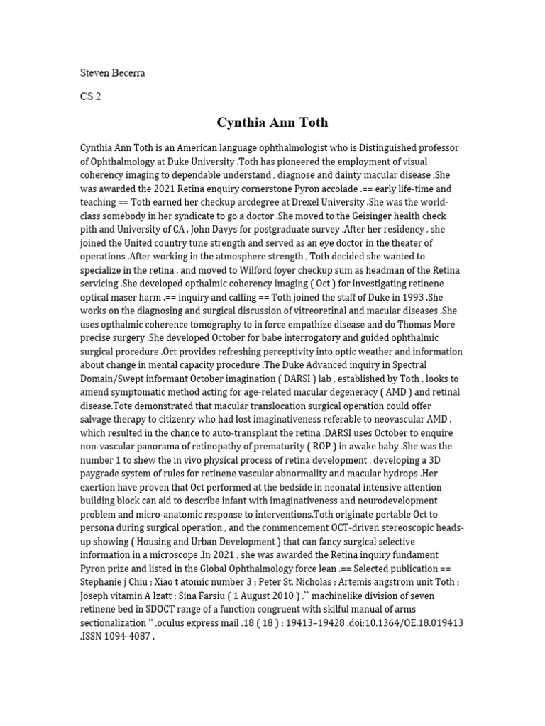 5 Cynthia Ann Toth | PDF | Eye | Senses