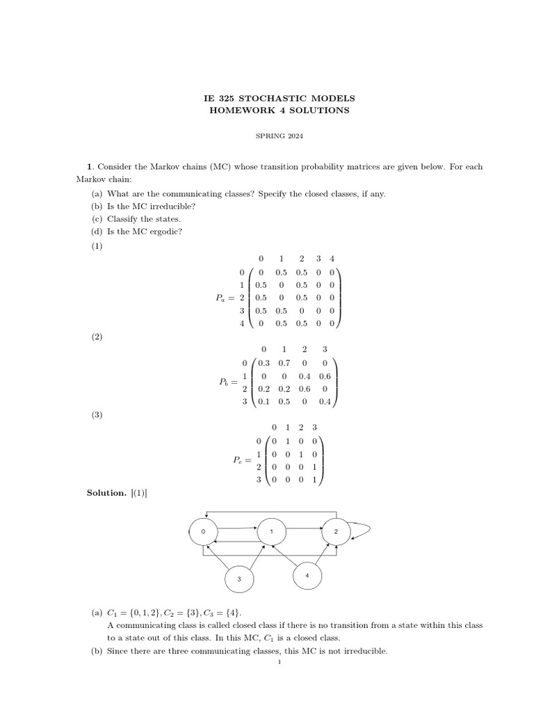 IE 325 HW 4 Solutions | PDF | Markov Chain | Applied Mathematics