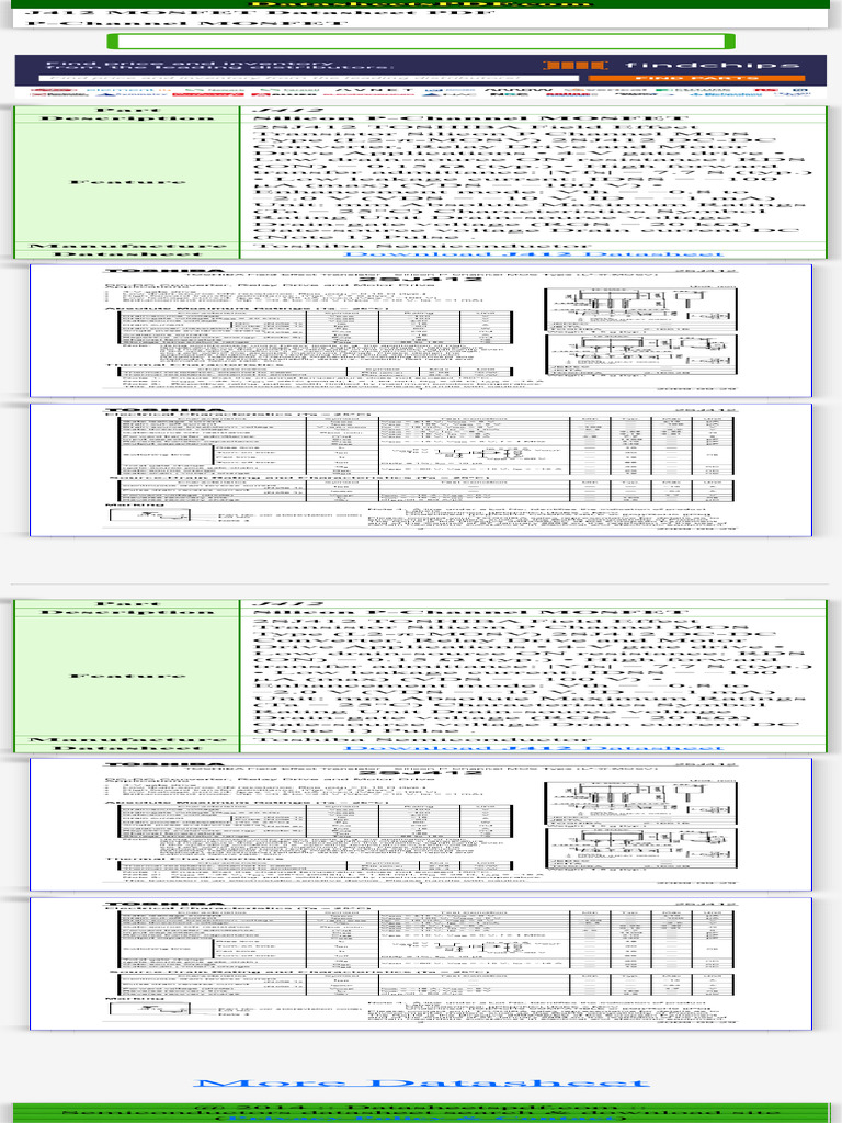 J412 Datasheet Toshiba Semiconductor - Datashee | PDF | Field Effect Transistor | Mosfet