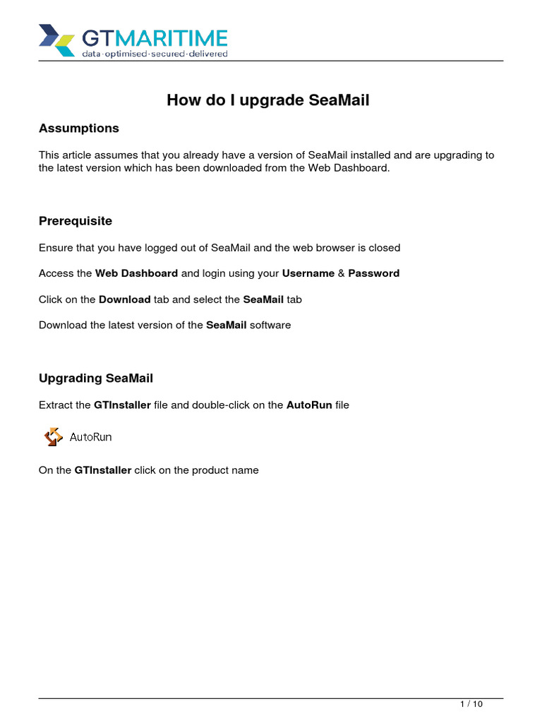 How Do I Upgrade Seamail | PDF | Installation (Computer Programs) | Login