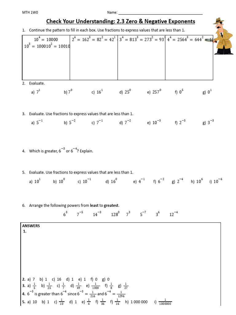 Understanding Zero & Negative Exponents | PDF | Exponentiation | Arithmetic