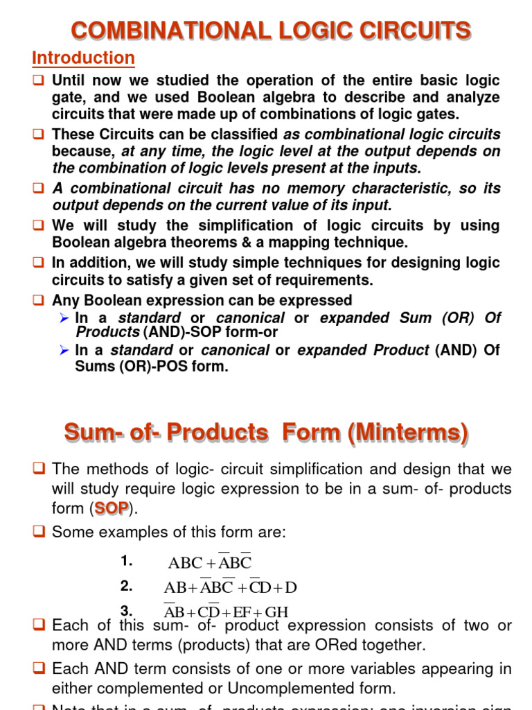 Combinational Logic Circuits Harmonization | PDF | Logic Gate | Algebra