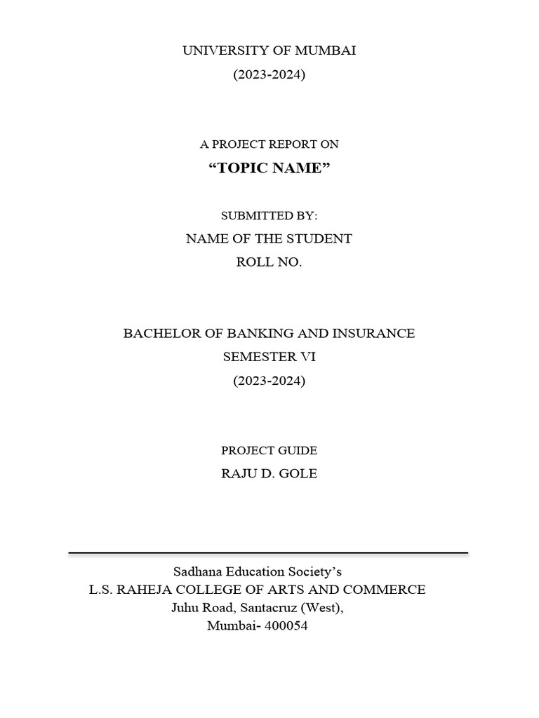Project Format - BBI | PDF