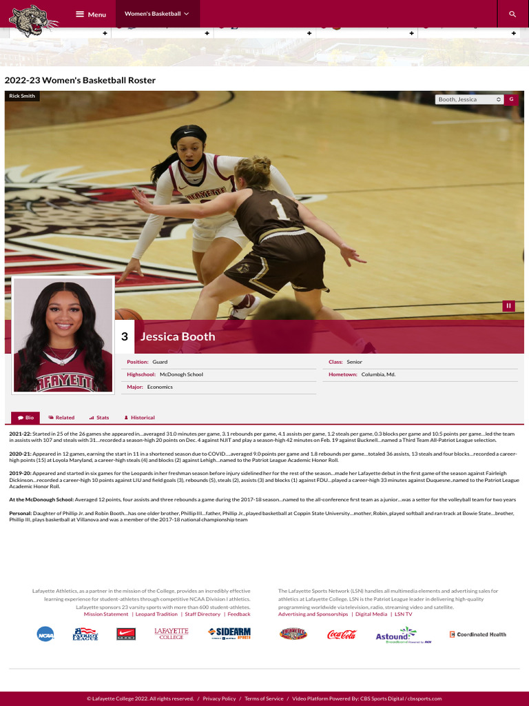 Jessica Booth - Women's Basketball - Lafayette Co | PDF | Sports