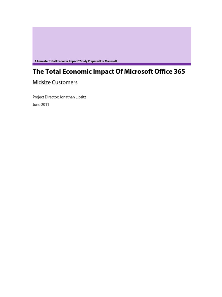 Total Economic Impact of Microsoft Office 365 | PDF | Cloud Computing ...