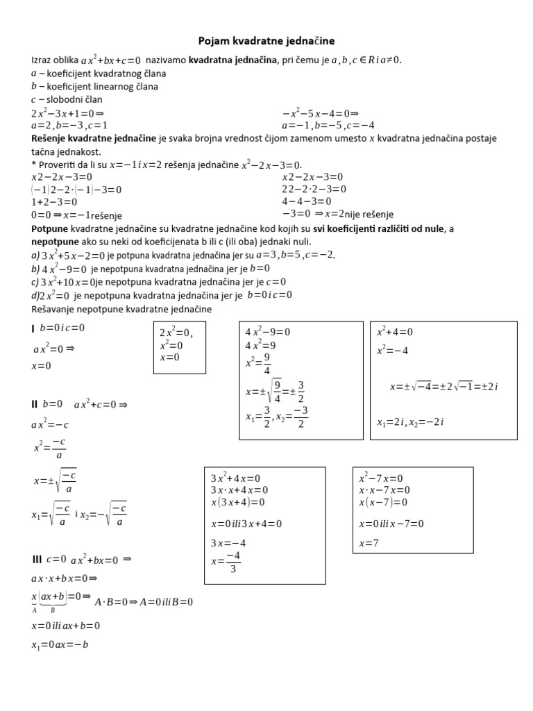 Nepotpuna Kvadratna jednačina-II5 | PDF