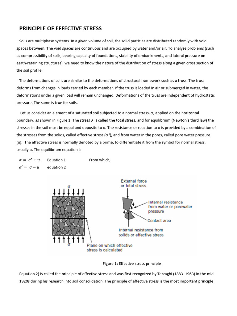 Principle of Effective Stress | PDF | Stress (Mechanics) | Soil Mechanics
