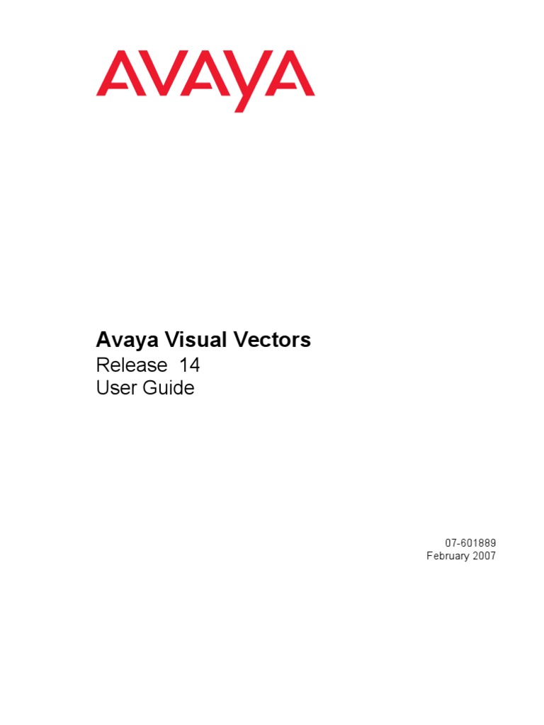 Avaya Visual Vectors R14 UserGuide | Trademark | Microsoft Windows