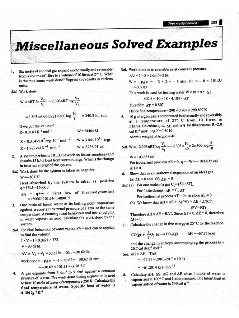 Thermodynamics MCQ (Question+Answer) | PDF