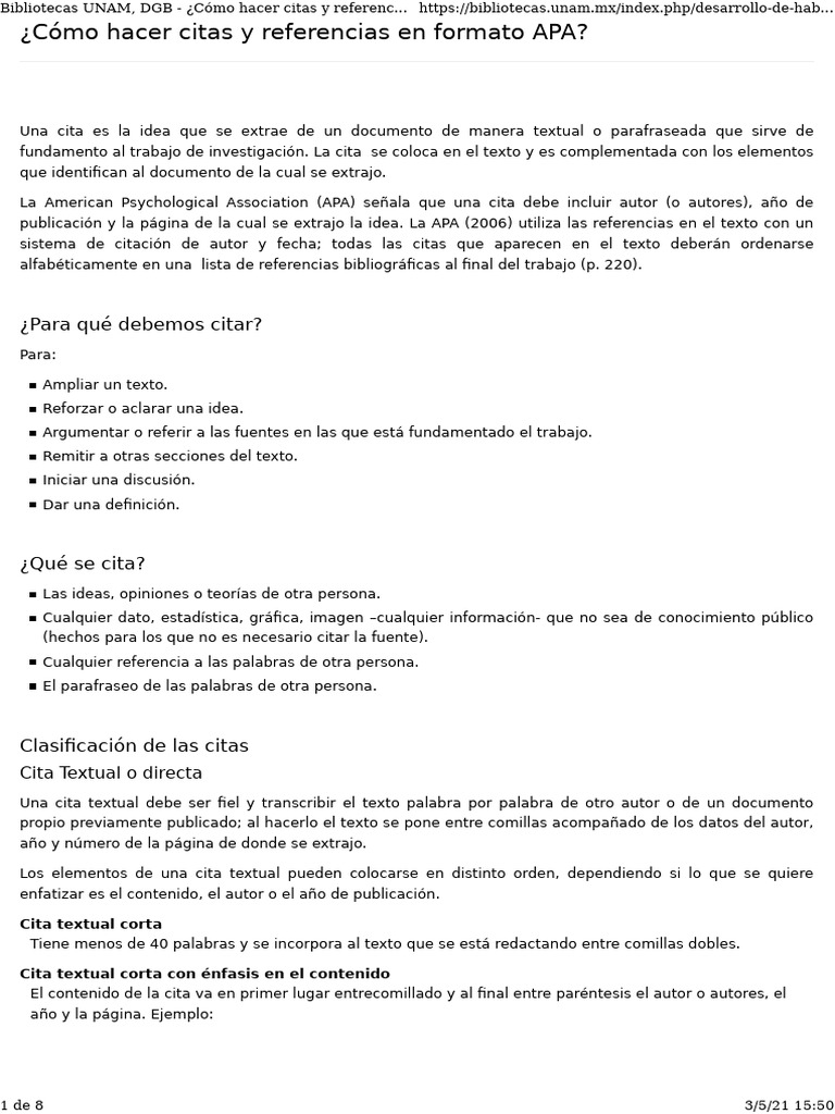 Bibliotecas UNAM, DGB - ¿Cómo Hacer Citas y Referencias en Formato APA ... Bibliotecas UNAM, DGB - ¿Cómo Hacer Citas y Referencias en Formato APA ...