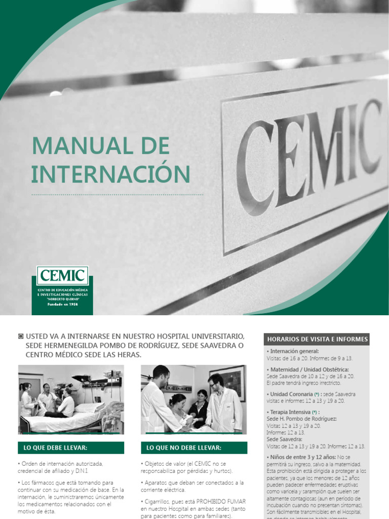 Guía de Internación en CEMIC Saavedra | PDF | Hospital | Cirugía