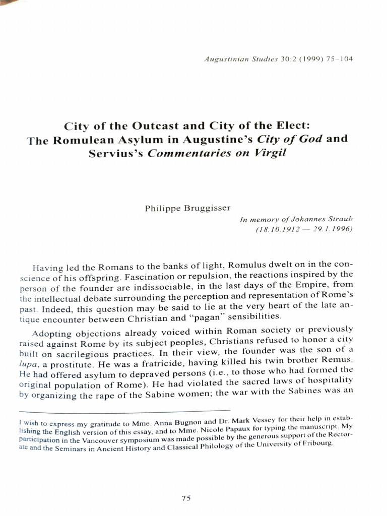 Romulus and Augustine's Asylum Debate | PDF | Constantine The Great ...