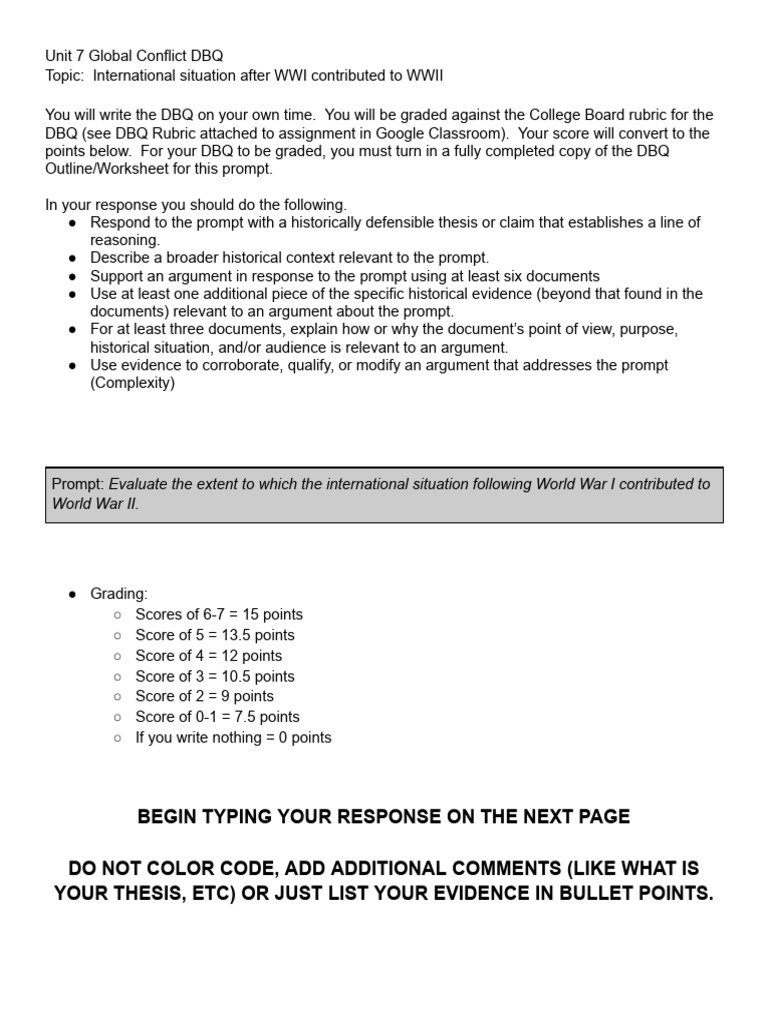 WWI's Impact on WWII: DBQ Guide | PDF | Allies Of World War I | Central ...