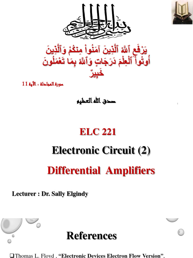 Lec. 2 Differential Amplifier (Part One) | PDF | Amplifier | Electrical Engineering