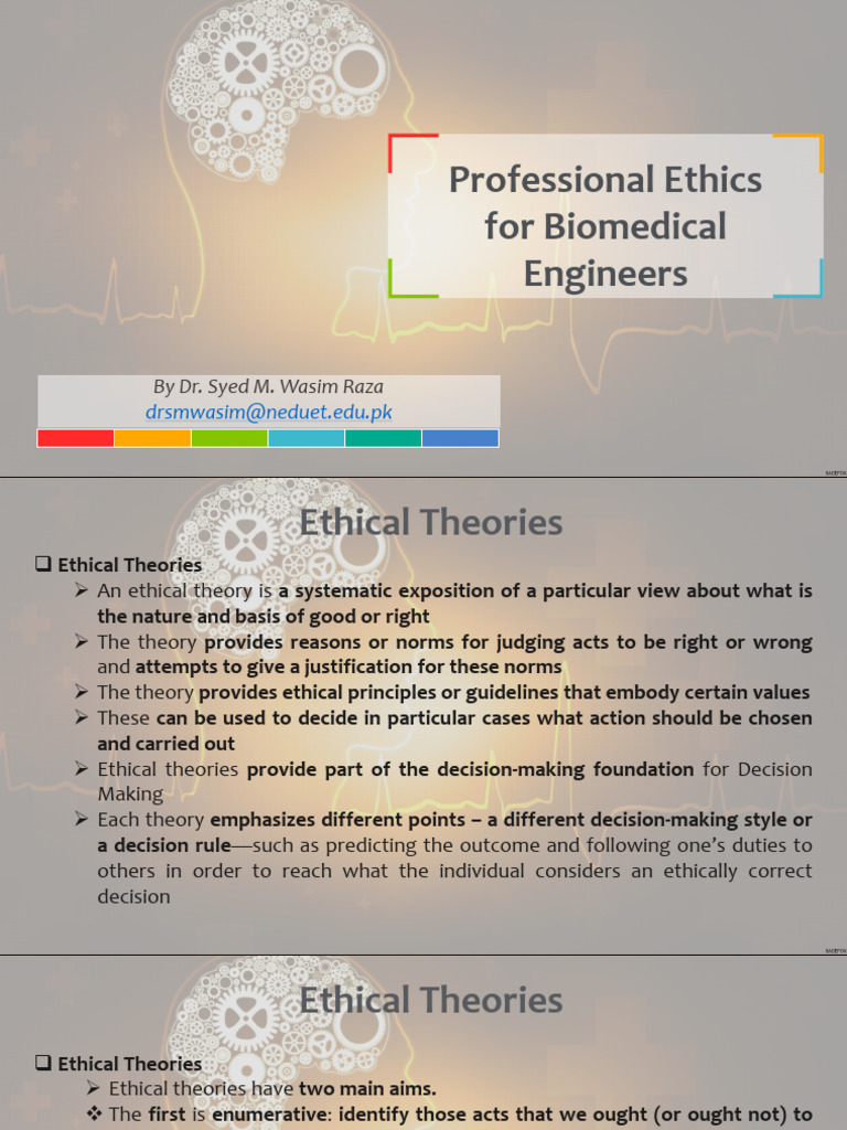 Ethical Theories in Biomedical Engineering | PDF | Utilitarianism | Applied Philosophy