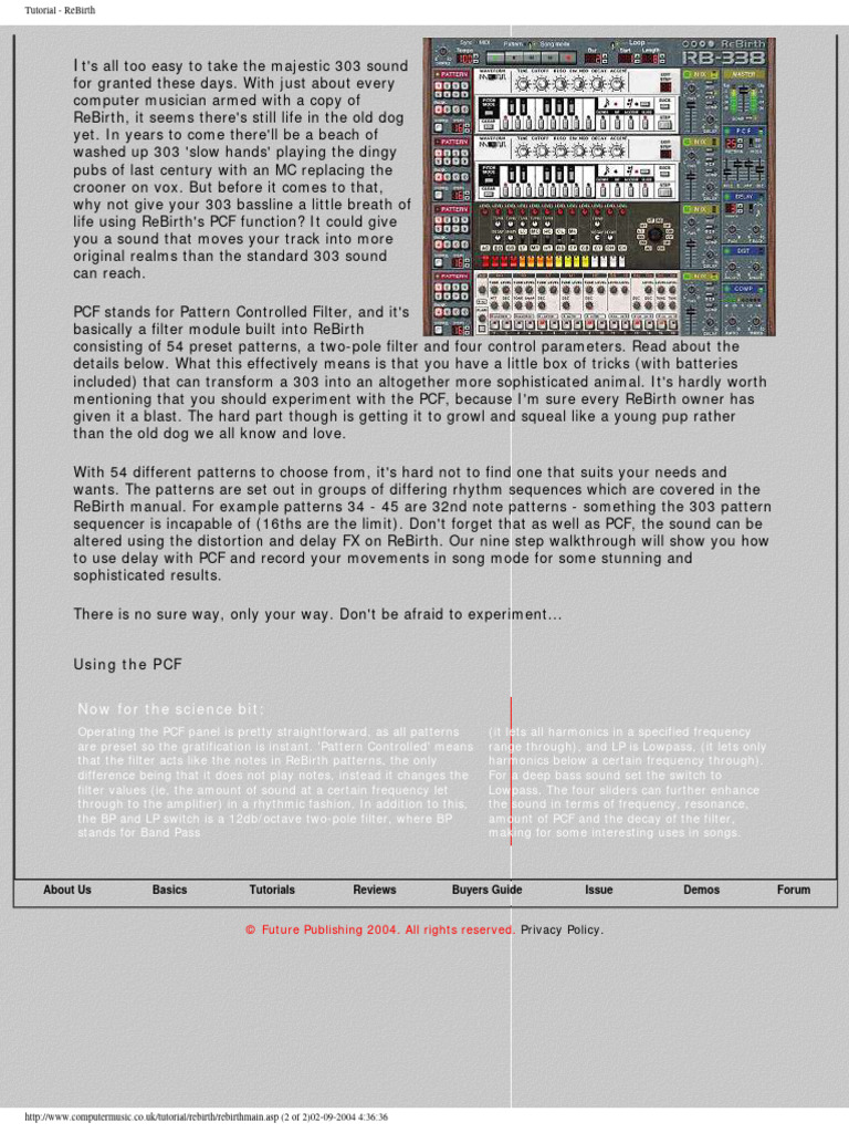 Tutorial - ReBirth | PDF | Low Pass Filter | Electrical Engineering