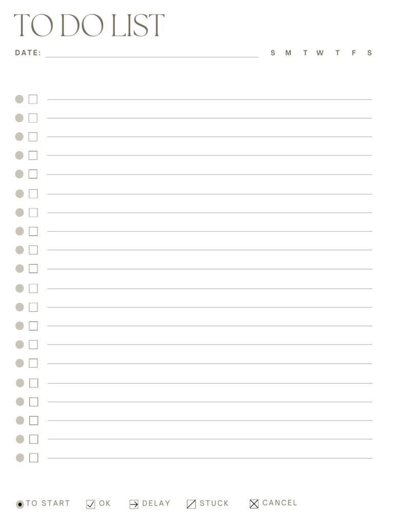 Simple and Minimal Printable To Do List | PDF