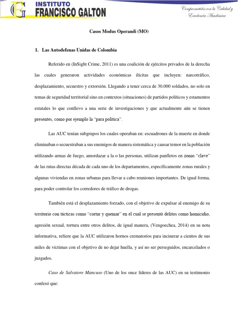 Casos Modus Operandi | PDF
