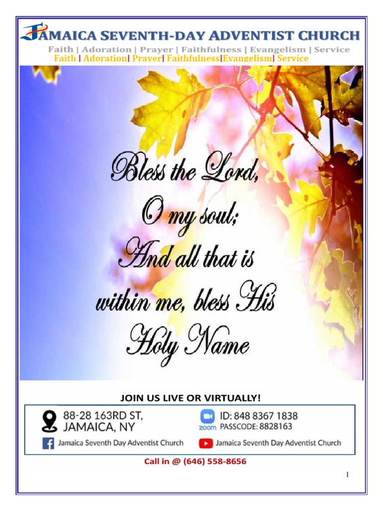 Bulletin | PDF | Seventh Day Adventist Church | Baptism