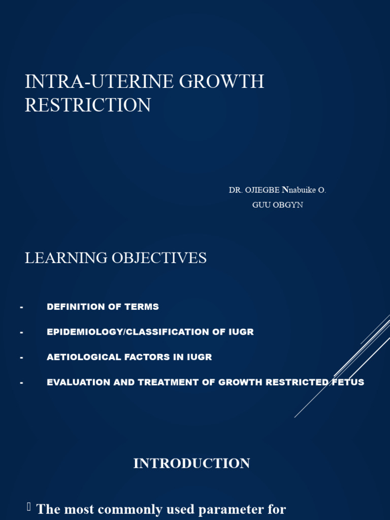 Iugr Presentation | PDF | Fetus | Obstetrics