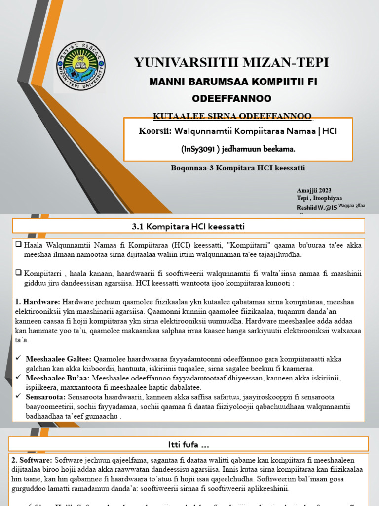 HCI-Lecture Note 3 | PDF