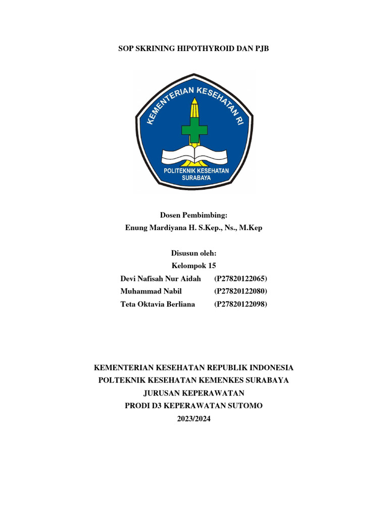 SOP Skrining Hipothyroid Dan PJB REV | PDF