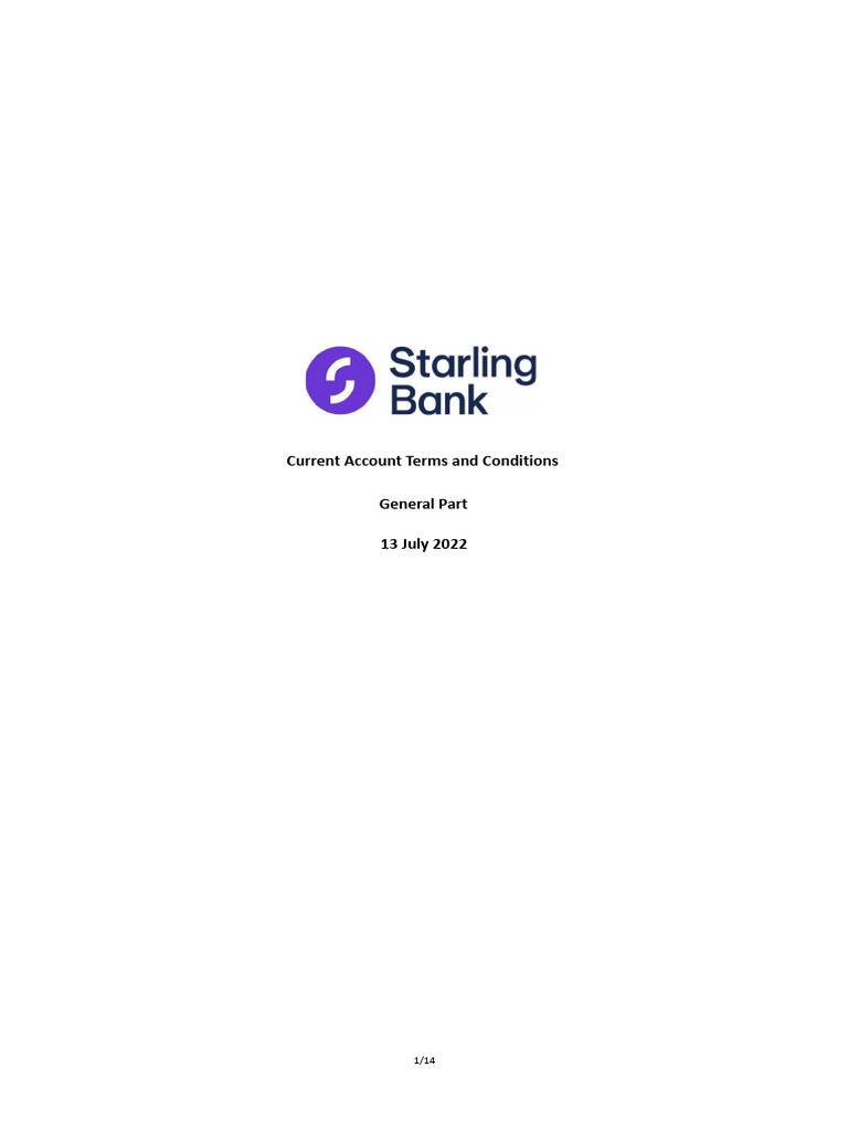 Current Account Terms and Conditions General Part | PDF | Overdraft ...