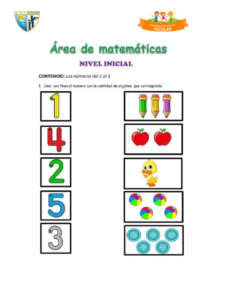 Guias Kinder Números y Vocal A | PDF